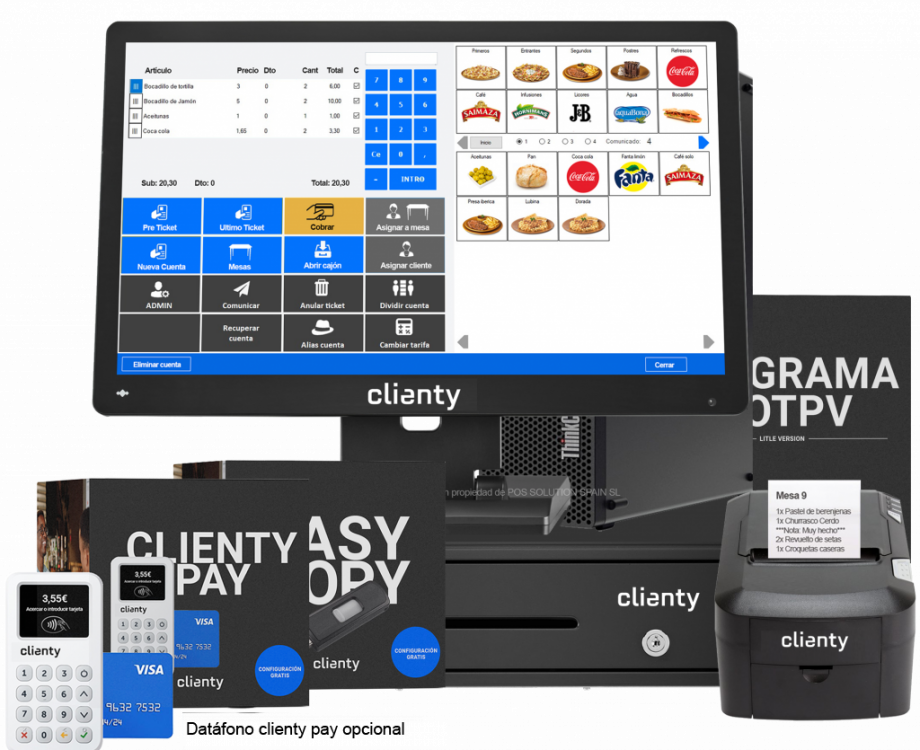 TPV Clienty MAXI con pantalla táctil de 17 pulgadas. - Clienty